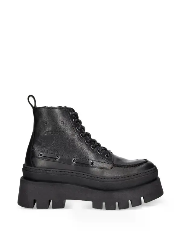 SUMMERY COPENHAGEN Cph697 Lace-up Platform Boots - Black