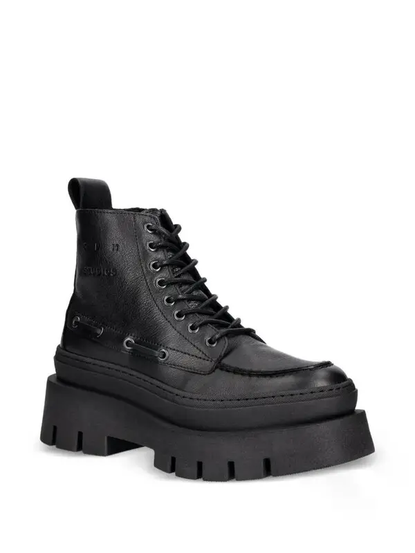 SUMMERY COPENHAGEN Cph697 Lace-up Platform Boots - Black