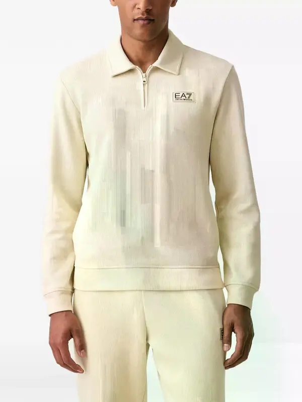 EA7 Logo-patch Zip-neck Sweater