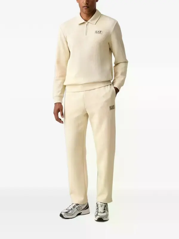 EA7 Logo-patch Zip-neck Sweater