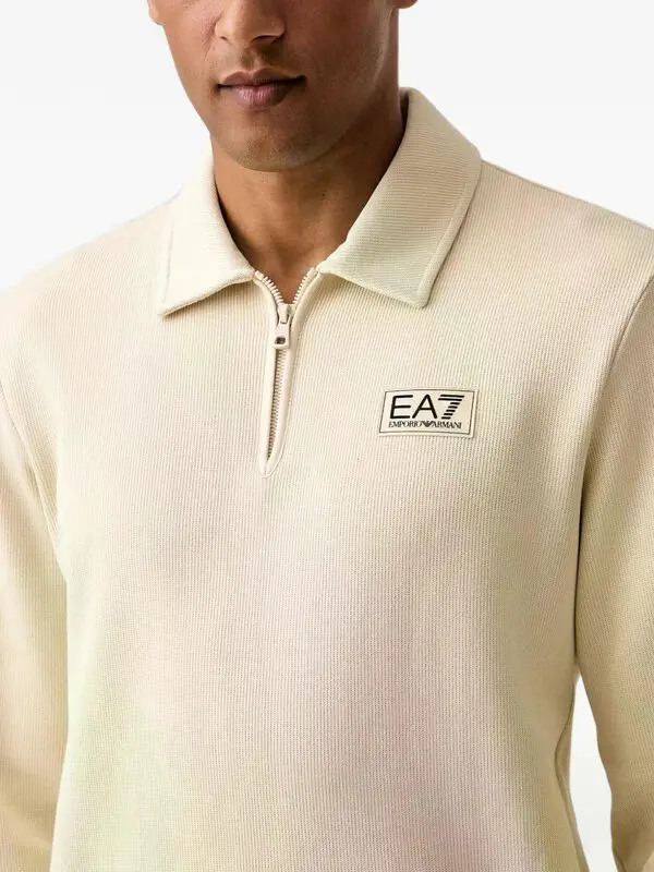 EA7 Logo-patch Zip-neck Sweater