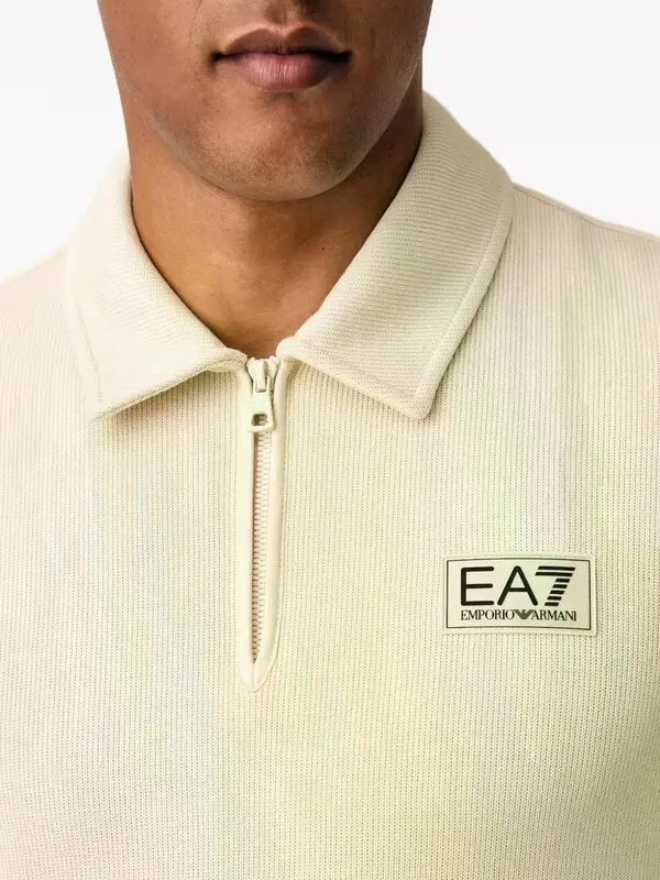 EA7 Logo-patch Zip-neck Sweater