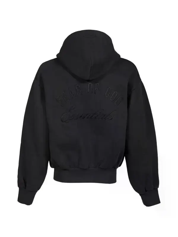 ESSENTIALS Logo-embroidered Zip-up Hoodie