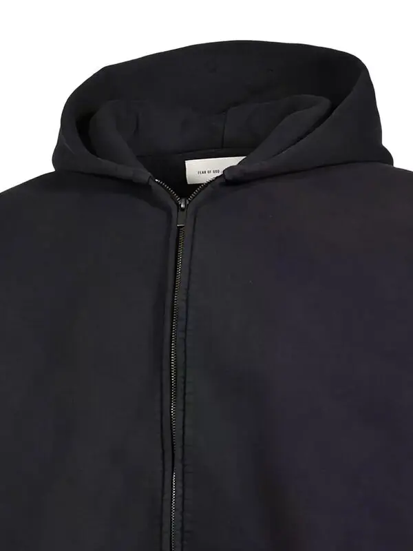 ESSENTIALS Logo-embroidered Zip-up Hoodie