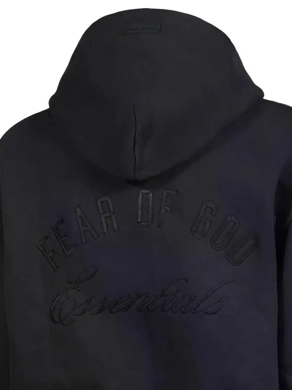 ESSENTIALS Logo-embroidered Zip-up Hoodie