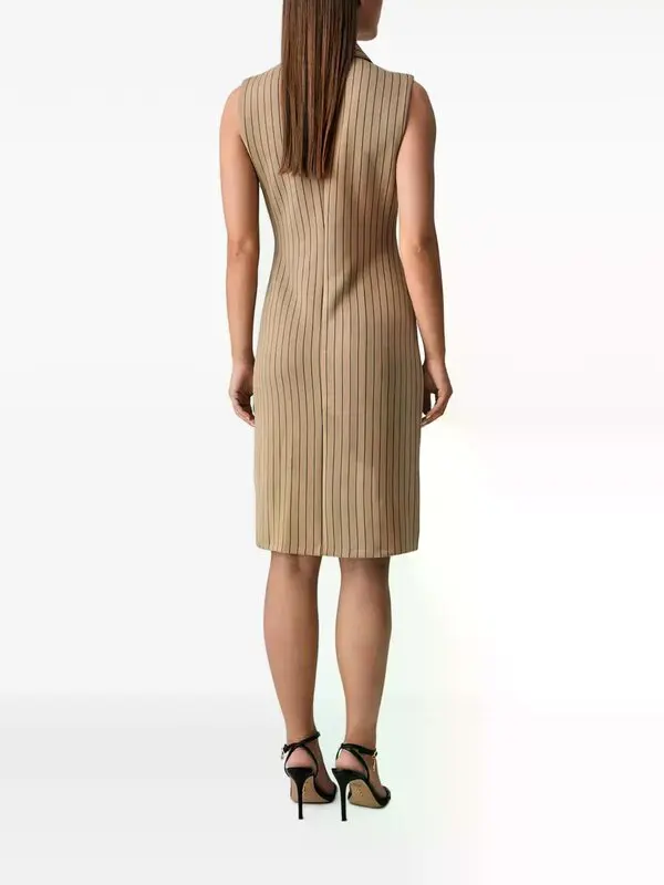 Dkny Pinstripe Twist-detail Dress