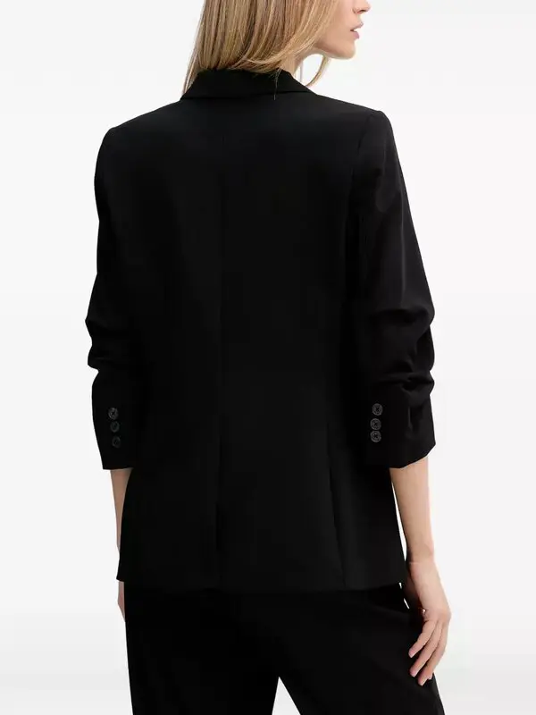 Dkny Single-breasted Ruched-sleeve Blazer