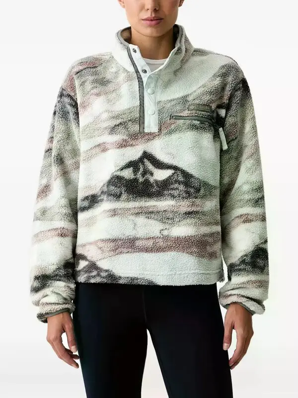 Columbia Mountain-print Fleece Pullover - Green