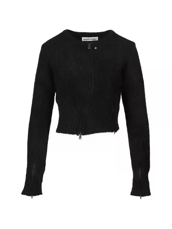 POST ARCHIVE FACTION Ribbed-knit Zip-up Sweater