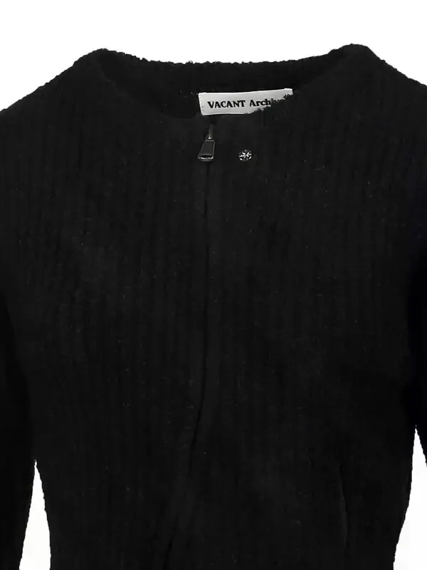 POST ARCHIVE FACTION Ribbed-knit Zip-up Sweater