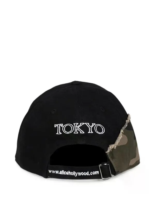N.HOOLYWOOD Camo-print Distressed Cap - Black