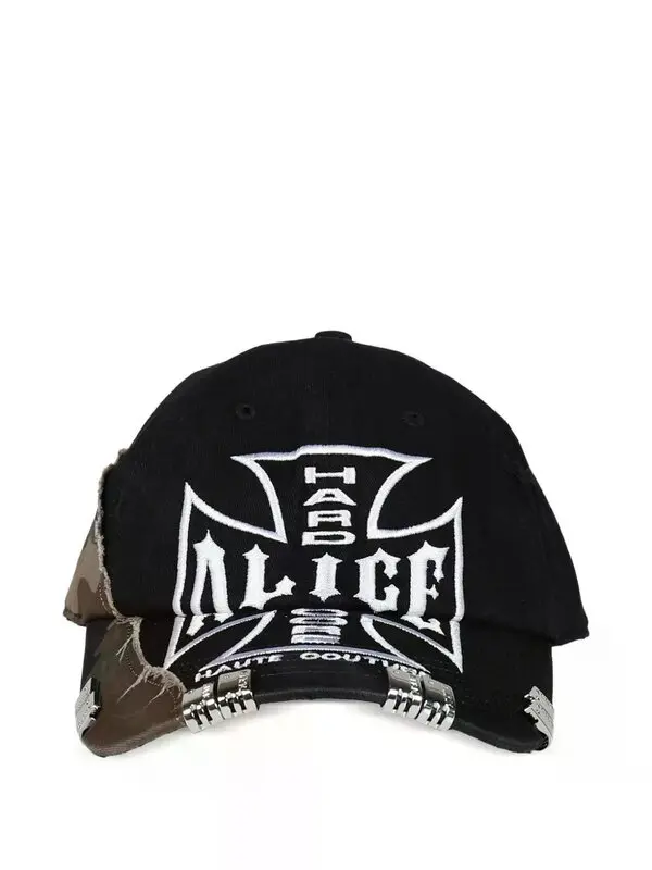 N.HOOLYWOOD Camo-print Distressed Cap - Black