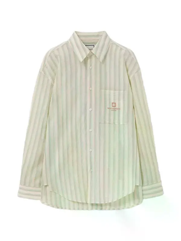 WOOYOUNGMI Striped Logo-detail Shirt
