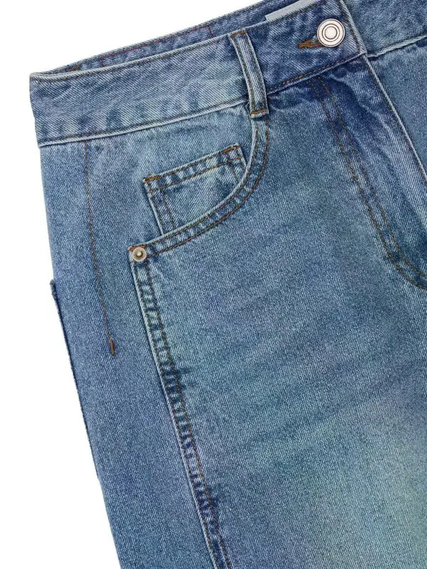 STUDIO TOMBOY Fringe-trim Tapered Jeans