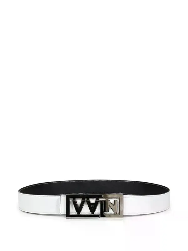 VAIN Logo Buckle Belt - White