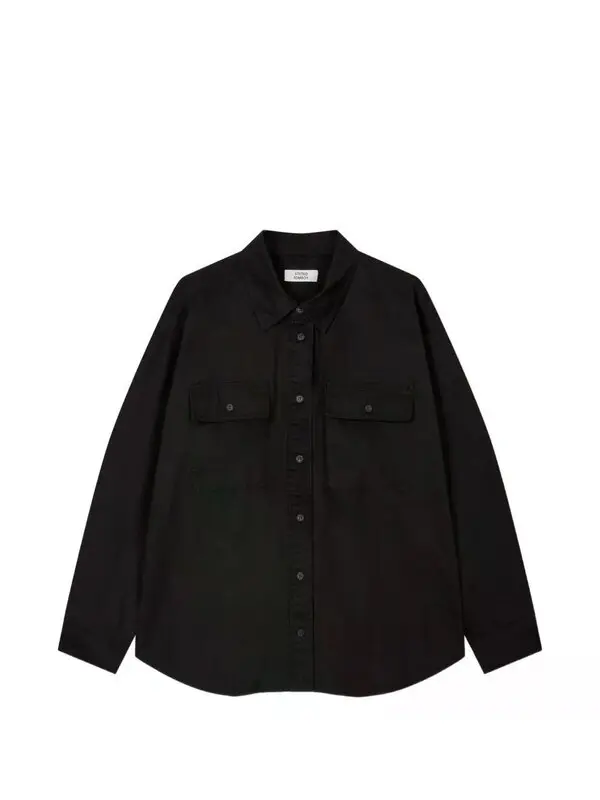 STUDIO TOMBOY Button-down Flap-pocket Shirt - Black