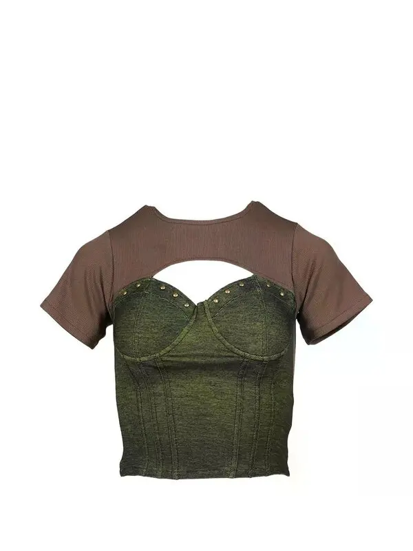 VIVAMUS Stud-embellished Cut-out T-shirt