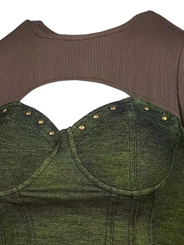 VIVAMUS Stud-embellished Cut-out T-shirt