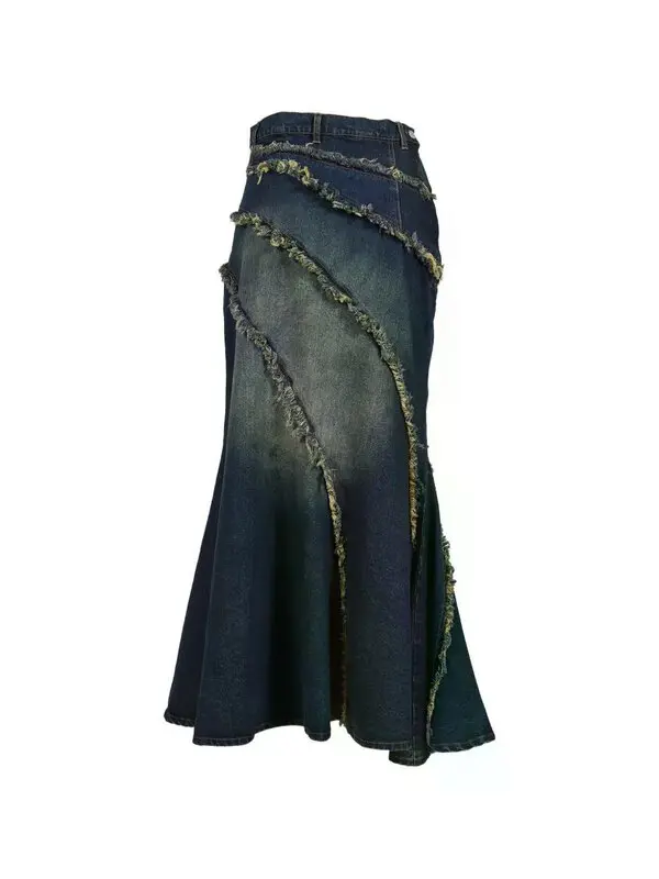 VIVAMUS Long Frayed Tiered Skirt
