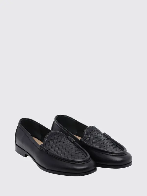 Bottega Veneta Silenzio Intrecciato Lambskin Leather Loafers