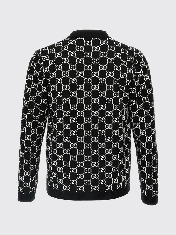 Gucci V-neck Wool Cardigan With Gg Monogram