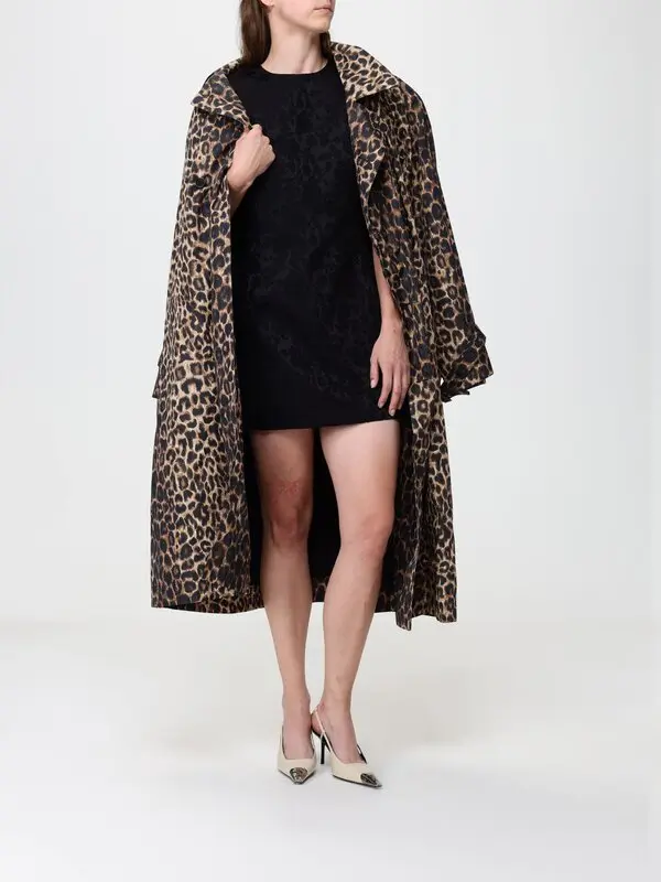 Saint Laurent Floral Print Cotton Blend Mini Sheath Dress - Black