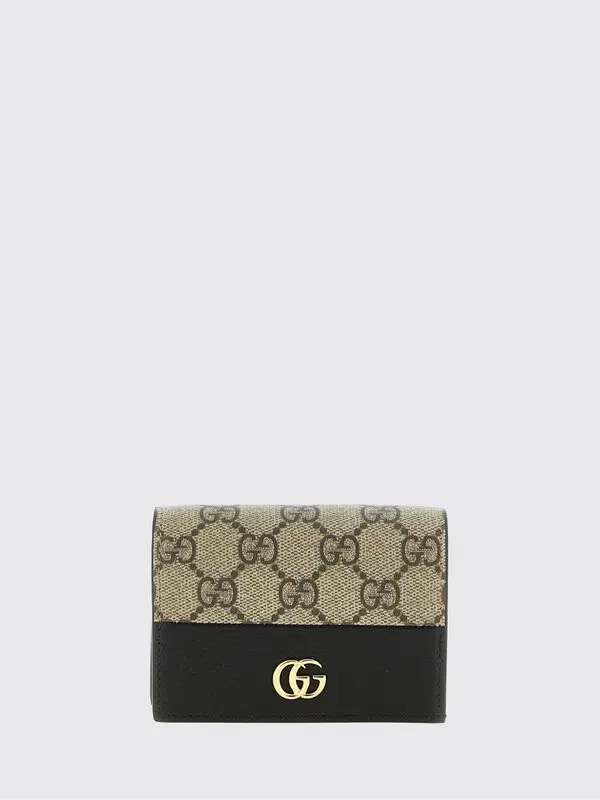 Gucci Wallet In Gg Supreme Fabric And Leather With Flap Closure