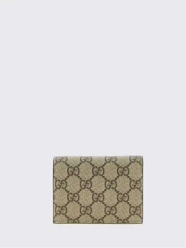 Gucci Wallet In Gg Supreme Fabric And Leather With Flap Closure