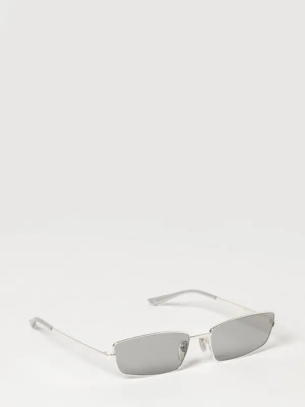 Gucci Engraved-logo Rectangular Metal Sunglasses - Silver
