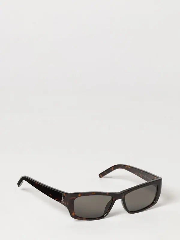 Saint Laurent Tortoiseshell Acetate Sunglasses With Monogram - Brown