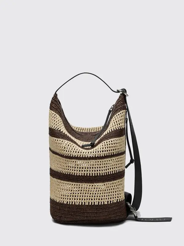 Loewe Loop Striped Crochet Raffia Crossbody Bag
