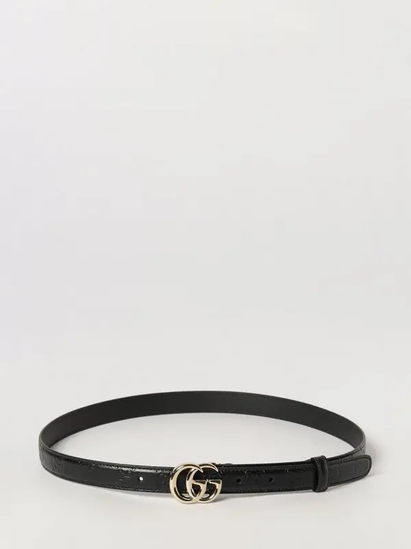 Gucci Gg Marmont Smooth Calfskin Leather Belt With Monogram Buckle