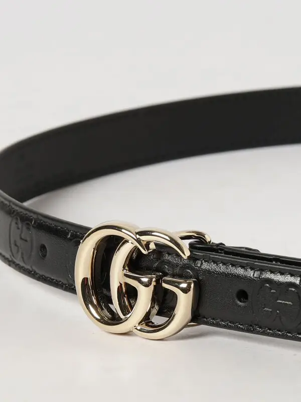 Gucci Gg Marmont Smooth Calfskin Leather Belt With Monogram Buckle
