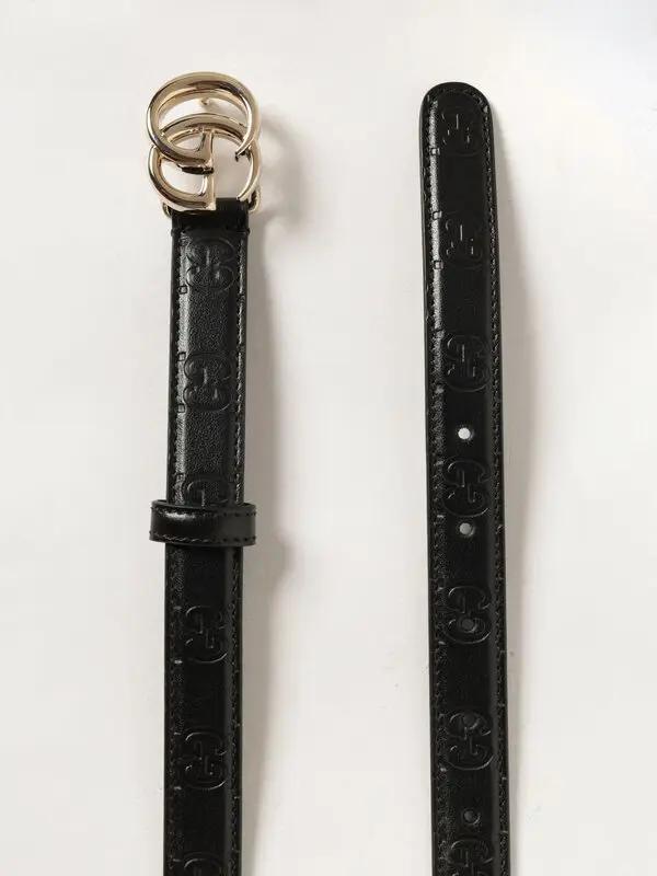 Gucci Gg Marmont Smooth Calfskin Leather Belt With Monogram Buckle