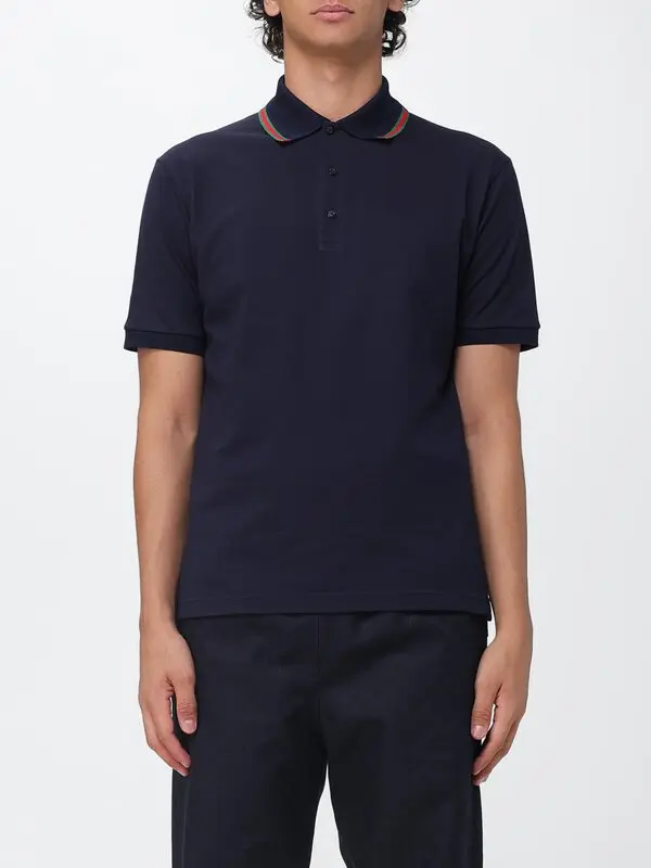 Gucci Short-sleeved Cotton Polo With Web Detail And Contrast Trim