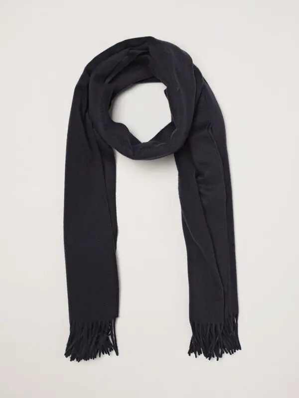 Max Mara Baci Pure Cashmere Scarf With Embroidered Logo And Fringes
