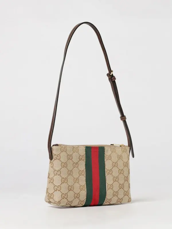 Gucci Gg Canvas Mini Shoulder Bag With Horsebit And Web Detail