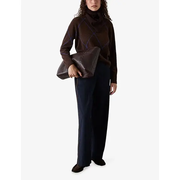 Whistles Diamond-pattern Knitted Wool Jumper
