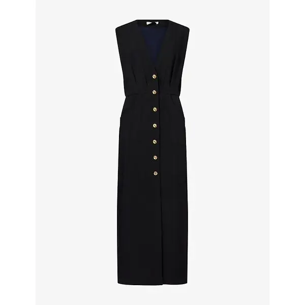 BLAZÉ MILANO Luna Button-up Woven Maxi Dress