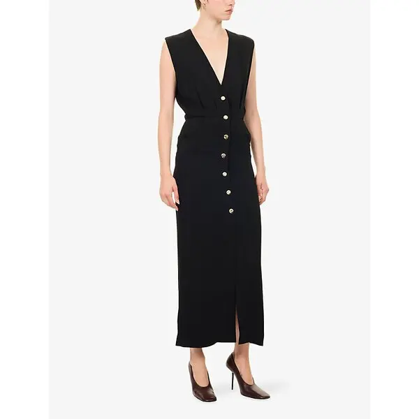 BLAZÉ MILANO Luna Button-up Woven Maxi Dress