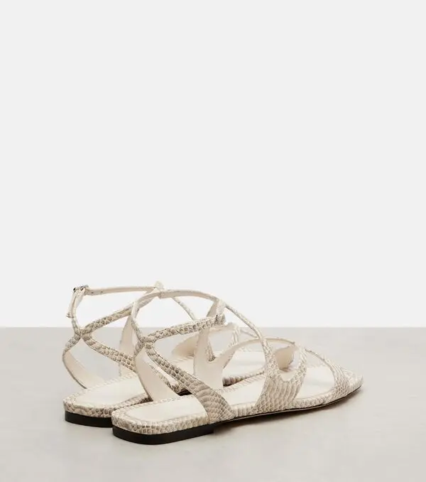JIMMY CHOO Ayla Snake-effect Leather Sandals
