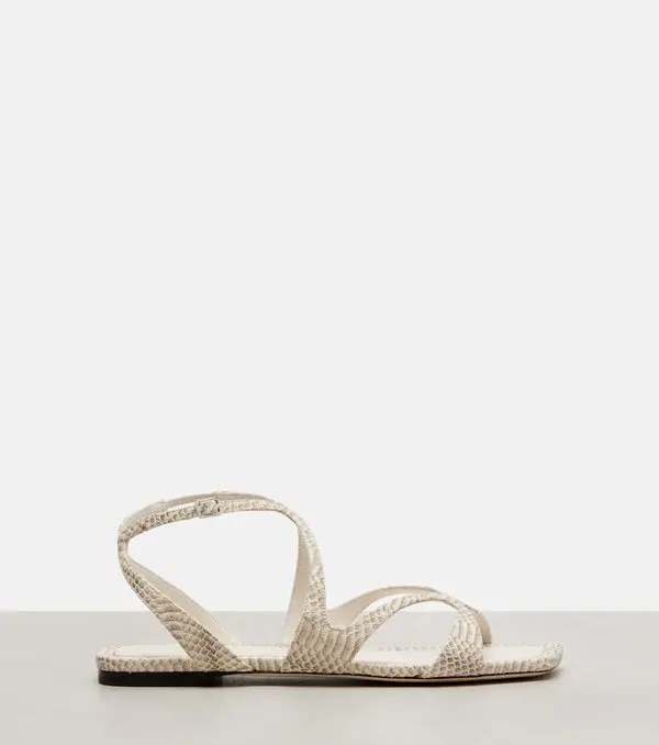 JIMMY CHOO Ayla Snake-effect Leather Sandals