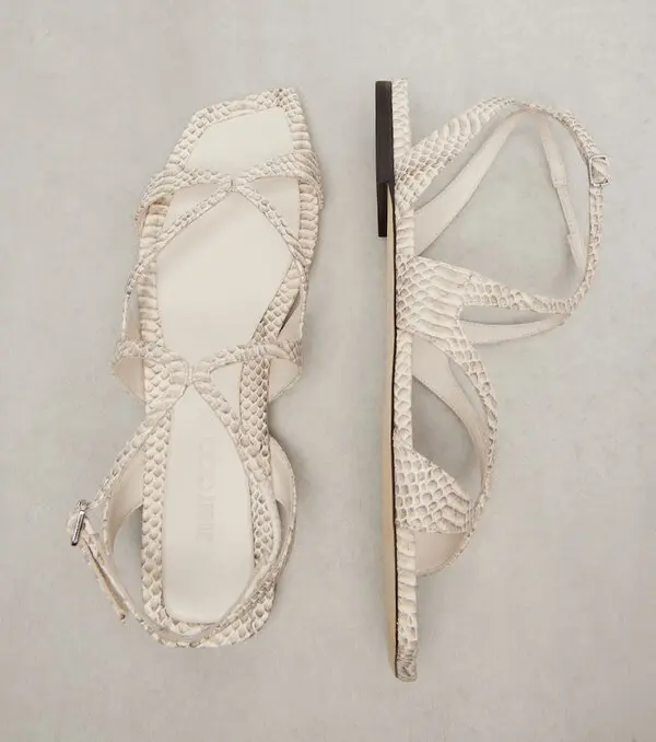 JIMMY CHOO Ayla Snake-effect Leather Sandals