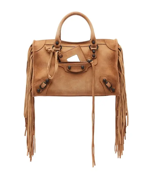 Balenciaga Le City Small Suede Top-handle Bag - Beige