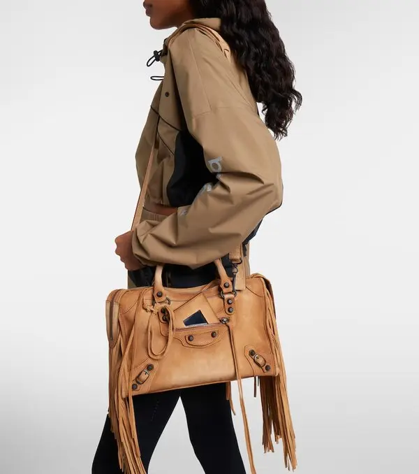 Balenciaga Le City Small Suede Top-handle Bag - Beige