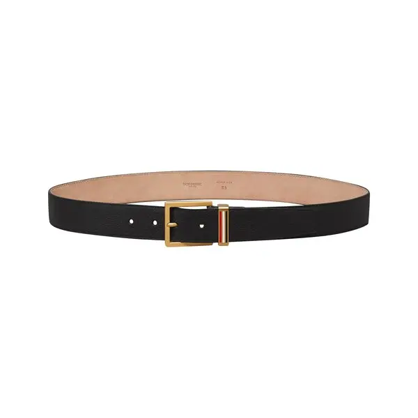 Thom Browne Metal Loop Belt In Soft Pebble Grain Leather