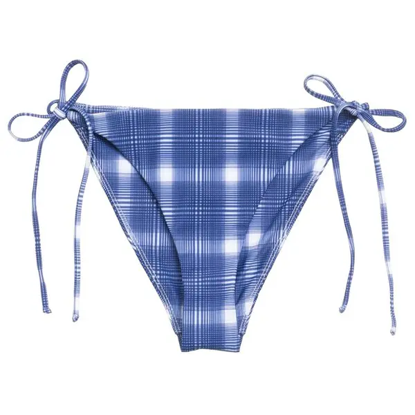 StÜssy Side Tie Bikini Bottom 'navy Plaid - Blue