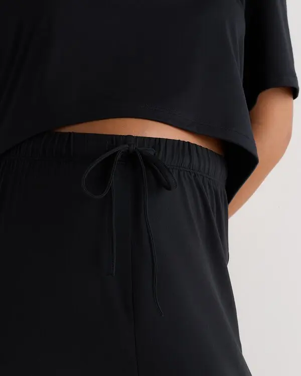 Quince Smooth Stretch Maternity Wide Leg Lounge Pants - Bold Black