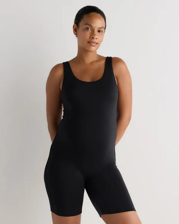 Quince Smooth Stretch Maternity Romper - Bold Black
