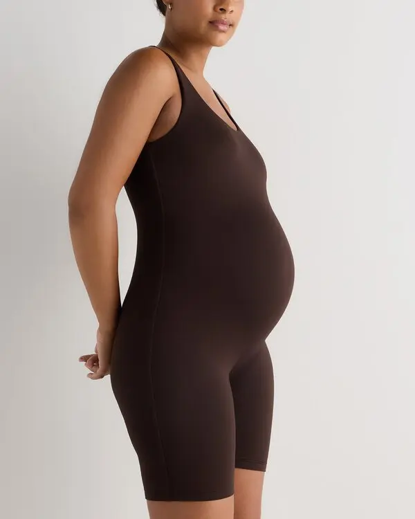 Quince Smooth Stretch Maternity Romper - Espresso